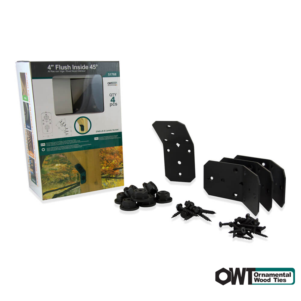 4 in. Flush Inside 45 Angle Brackets Ironwood - OZCO Building Products