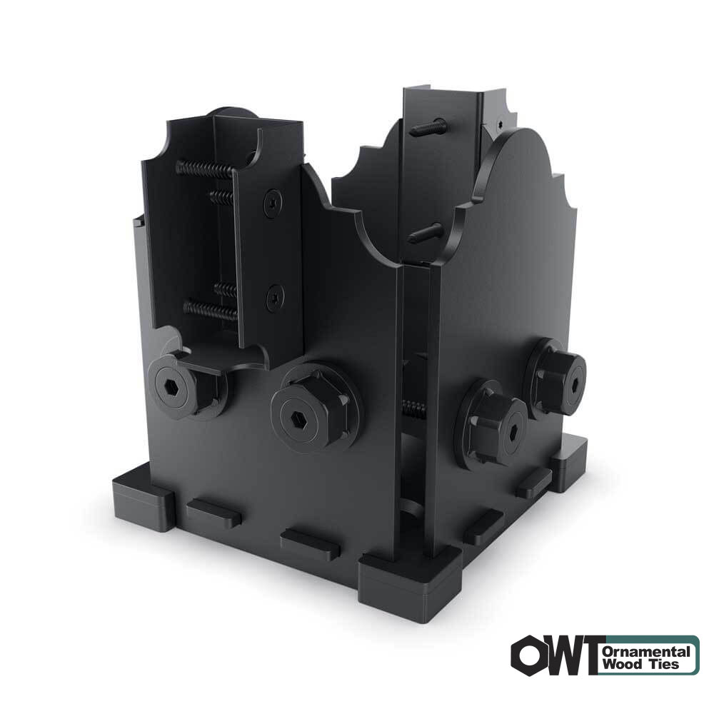 6x6 Post Base Twin Rail Saddles Laredo Sunset - OZCO Building Products