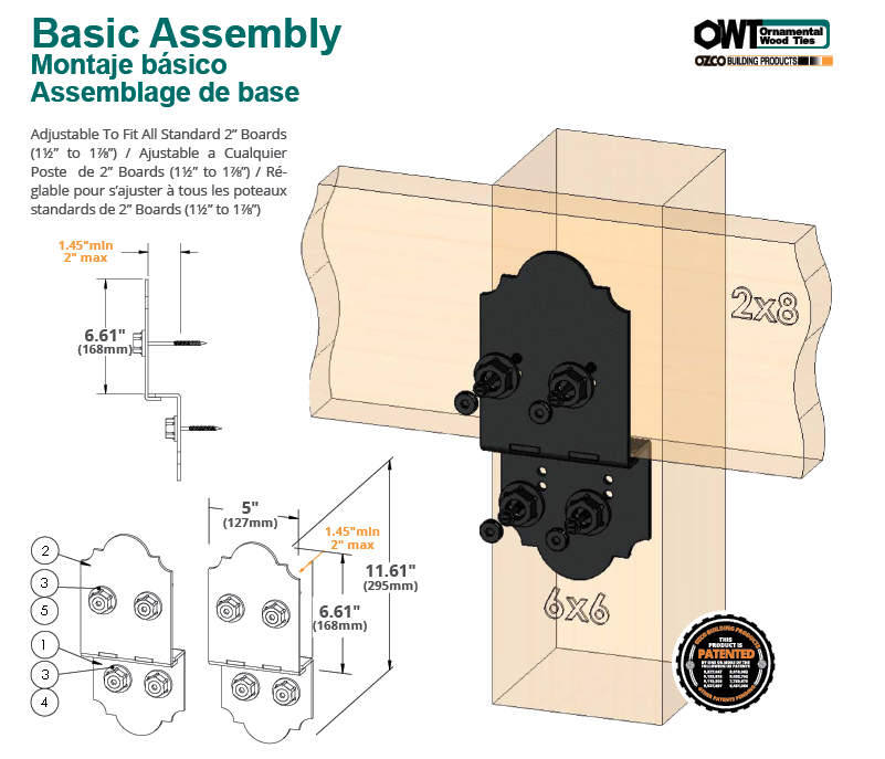 8 in. Post To Beam Laredo Sunset OWT-Lite - OZCO Building Products