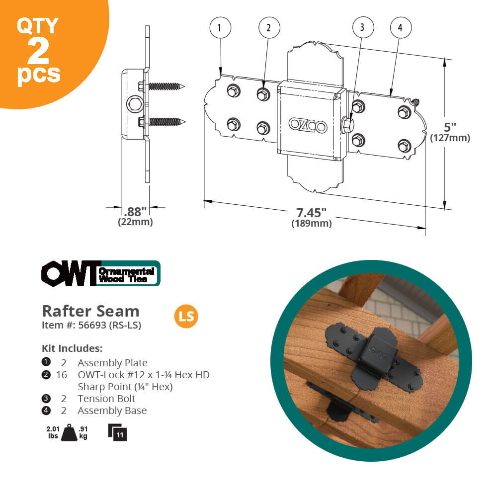 Rafter Seam Connection Hardware - OZCO Building Products
